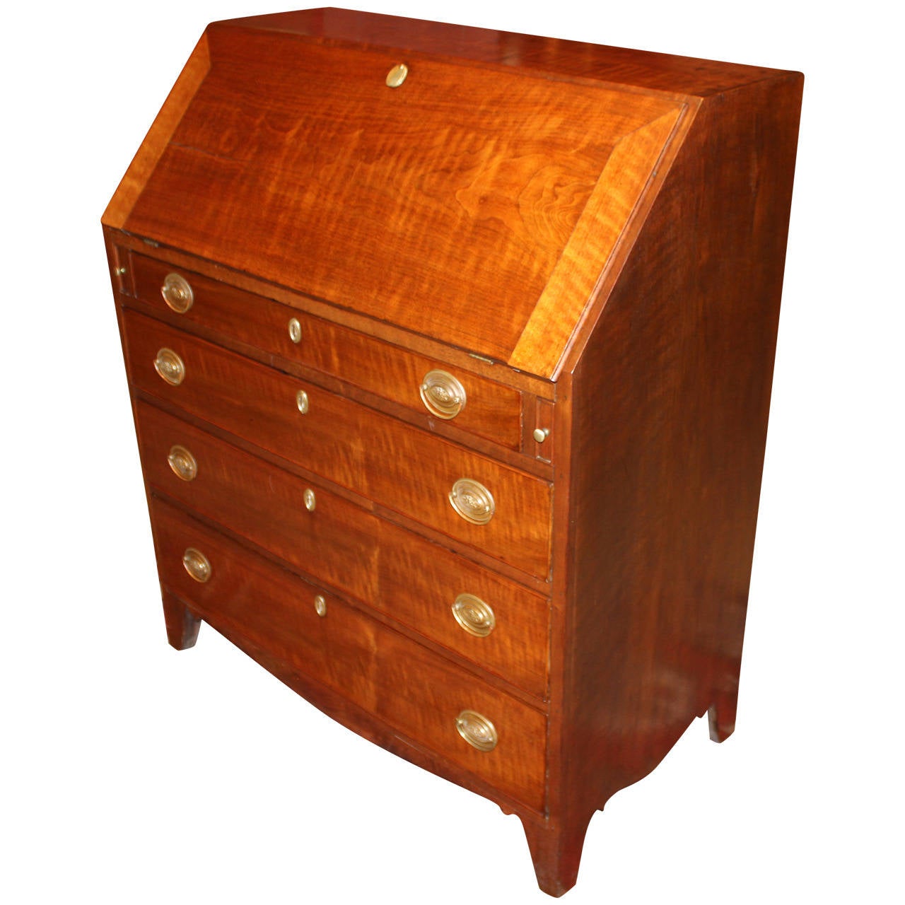 Federal Walnut Slant Front Desk with Eagle Inlay, circa 1800 at 1stDibs ...