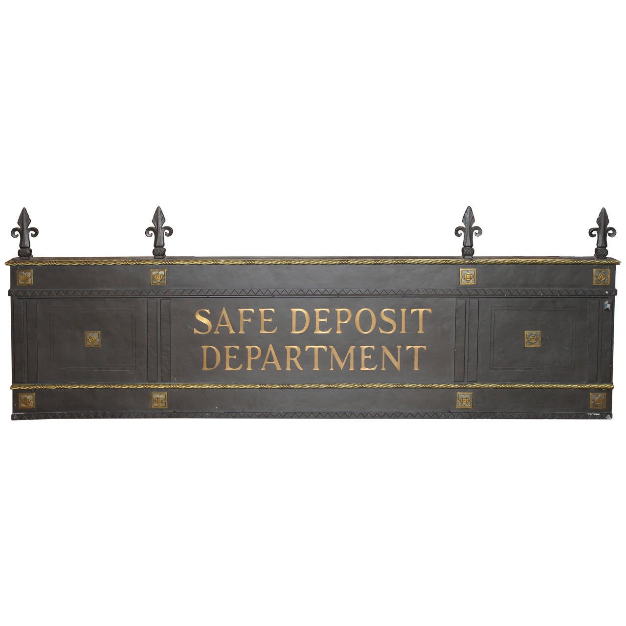 Large Bronze Bank Safe Deposit Department Sign at 1stDibs