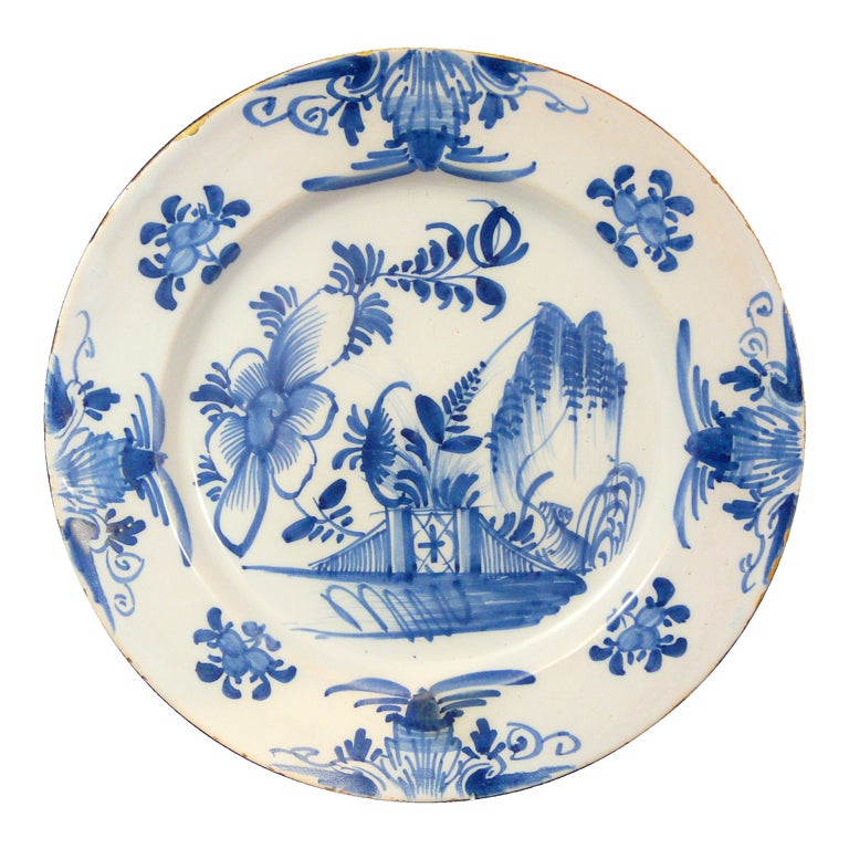 Delftware Pottery Plate or Charger at 1stDibs