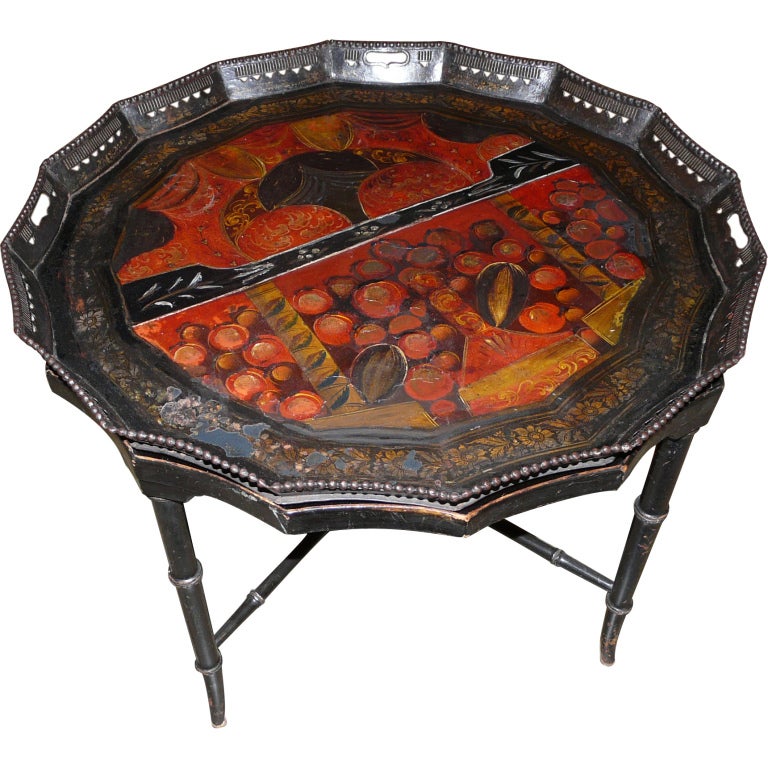 French Tole Tray Table at 1stDibs