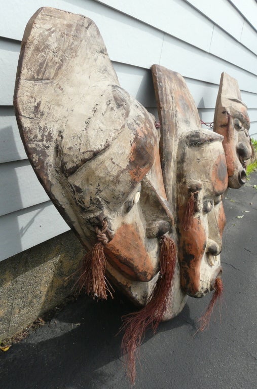Oceanic Triple Mask Canoe Prow Shield For Sale at 1stDibs | ocean ...