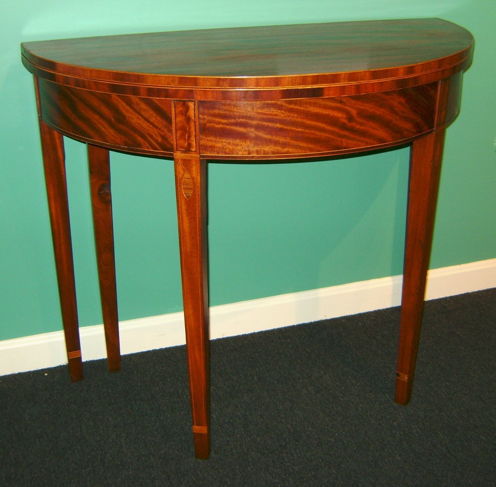 Federal Period Inlaid Mahogany 5-Legged Gaming Table at 1stDibs | 5 ...