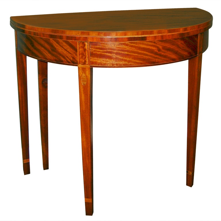 Federal Period Inlaid Mahogany 5-Legged Gaming Table at 1stDibs | 5 ...