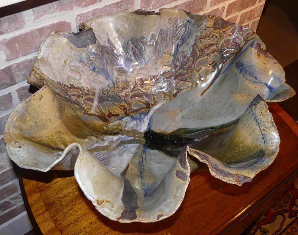 Large Pottery Bowl by Nancy Dudchenko at 1stDibs