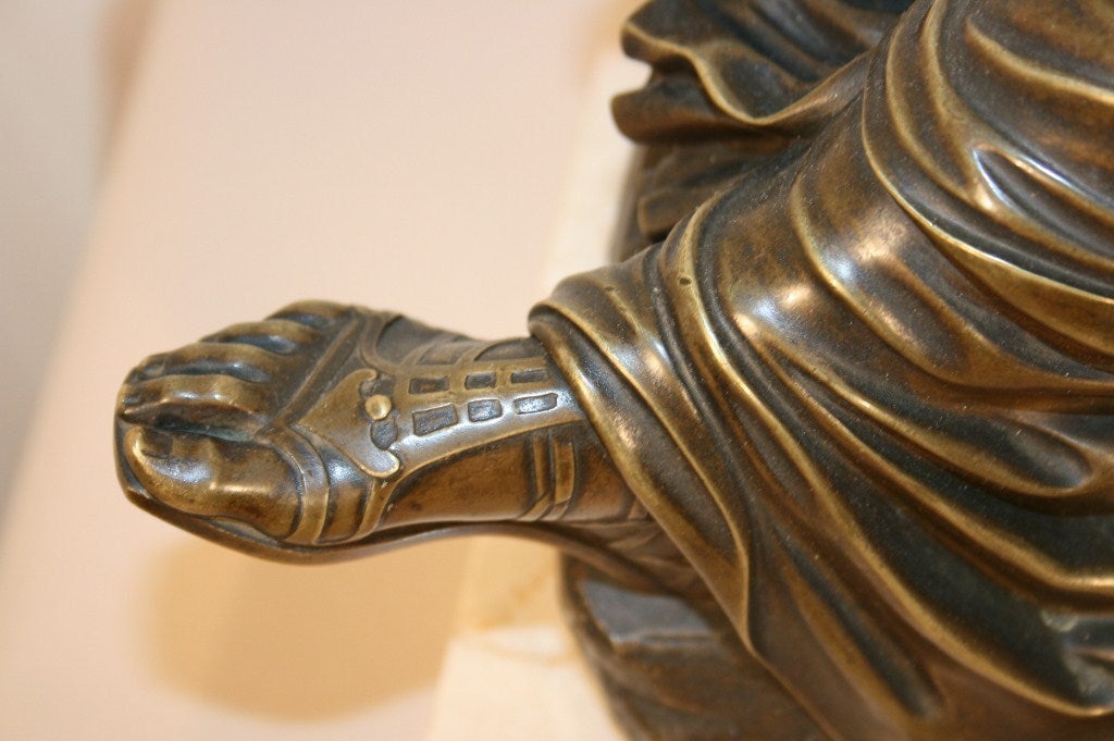 19th C. Georges Bareau French Bronze Marble Sleeping Ariadne Statue ...