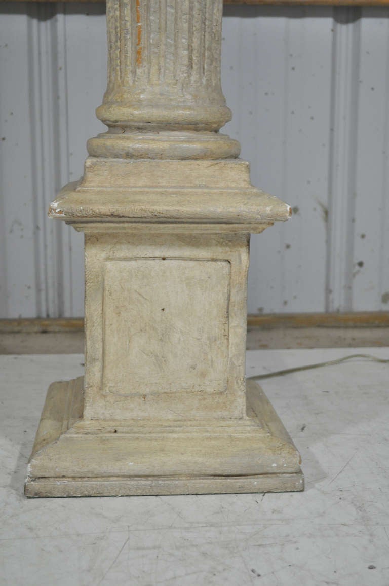 Pair of Tall Carved Wood Corinthian Column Form Distress Polychromed ...