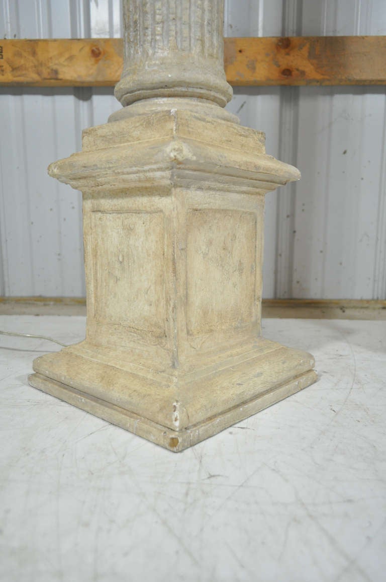 Pair of Tall Carved Wood Corinthian Column Form Distress Polychromed ...