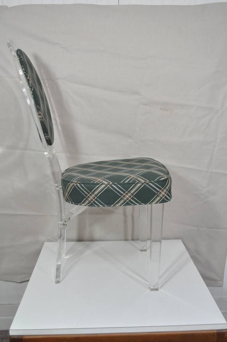 Oval Back Lucite Vanity Chair Attributed to Charles Hollis Jones for ...