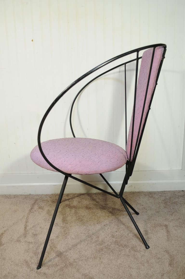 Vintage Wrought Iron Hoop Lounge Chair after Jean Royere and Tony Paul ...