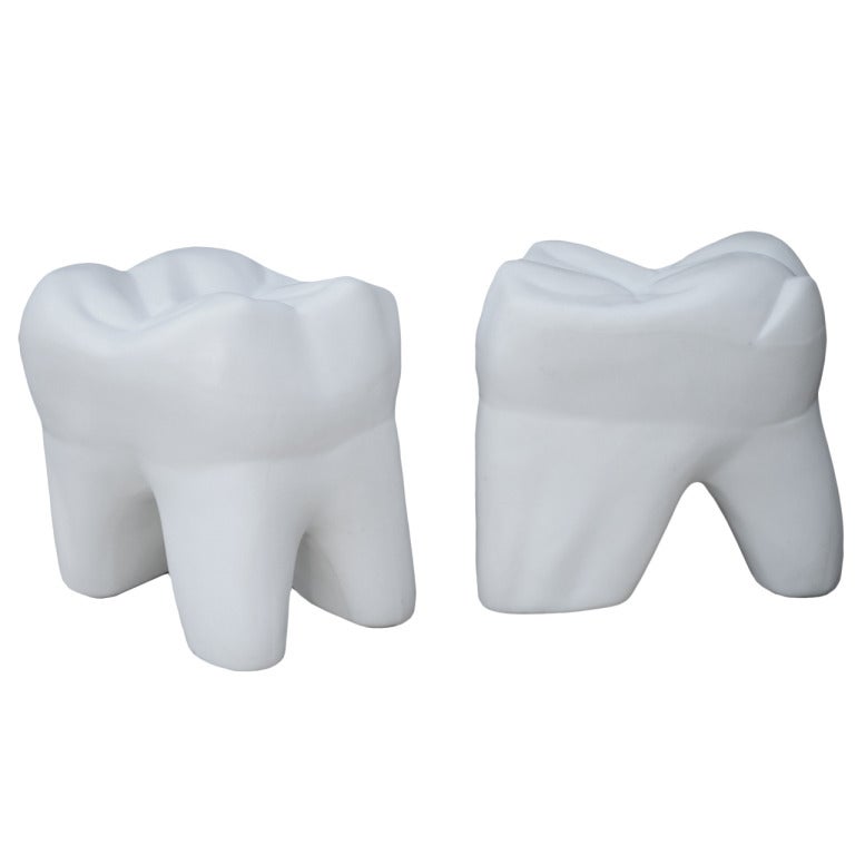 2 Giant Vintage 1981 Molded Plastic Pop Art Teeth Stools by Golden West ...