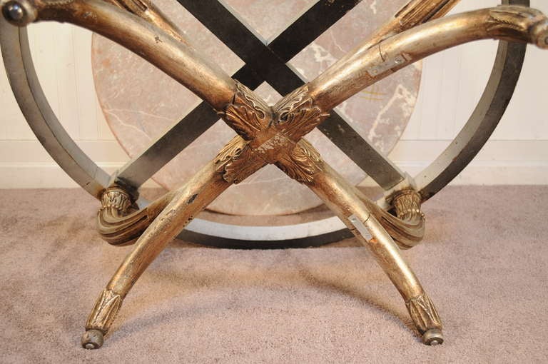 Vintage Neoclassical Style Greek Key Polychrome Painted Marble Top ...