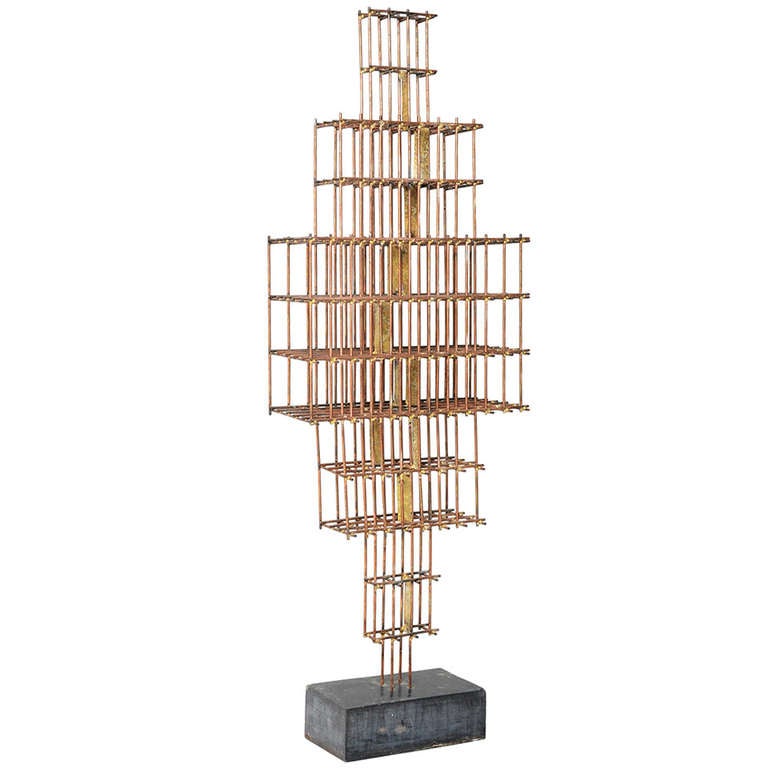 Large Curtis Jere Architectural Brass Rod Sculpture at 1stDibs