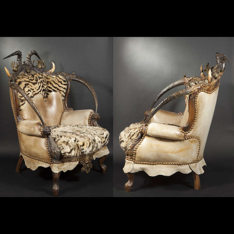 Michel Haillard Pair of Caligula Throne-Armchairs at 1stDibs