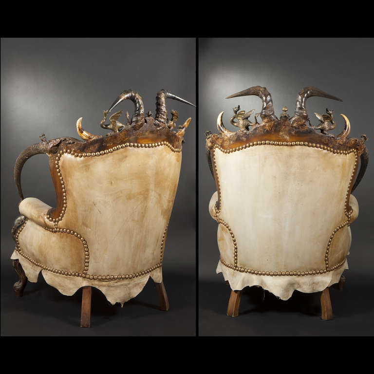 Michel Haillard Pair of Caligula Throne-Armchairs at 1stDibs