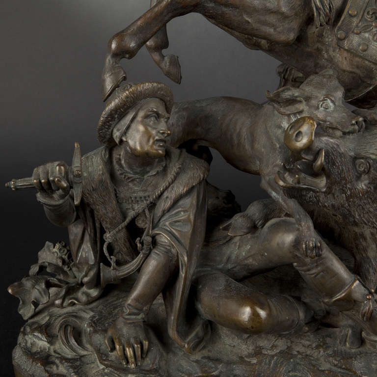 Jean François Théodore Gechter. Bronze Louis XI and Quentin Durward For ...