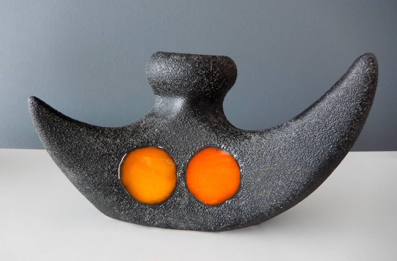 Gilbert Valentin Mid-Century French Ceramic Candlestick, Vallauris at ...