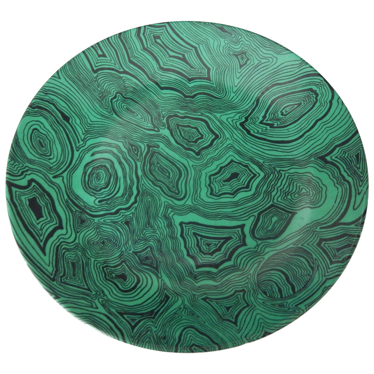 1950s Piero Fornasetti Faux Malachite Plate at 1stDibs