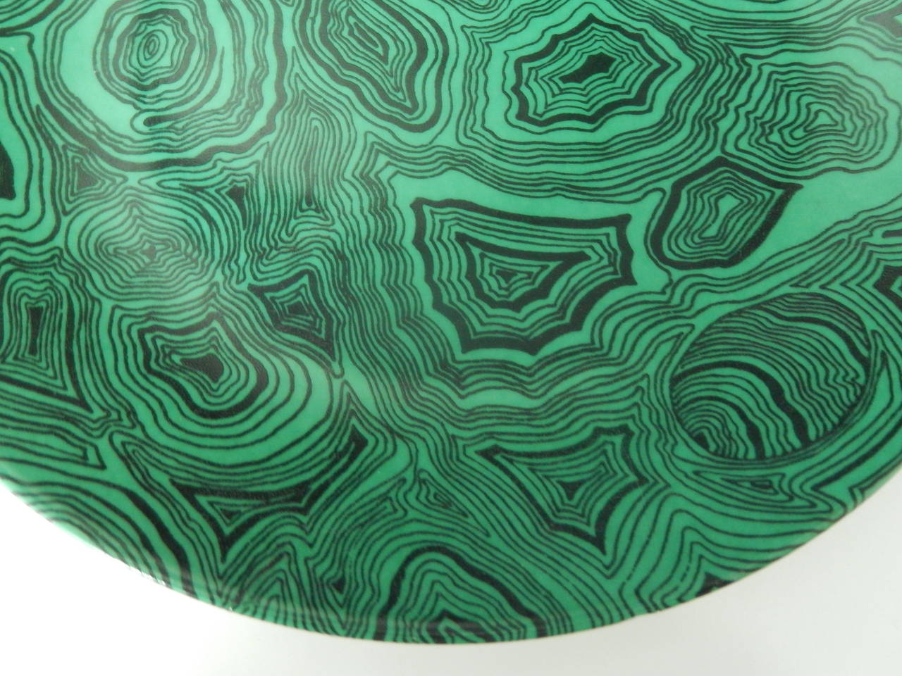 1950s Piero Fornasetti Faux Malachite Plate at 1stDibs