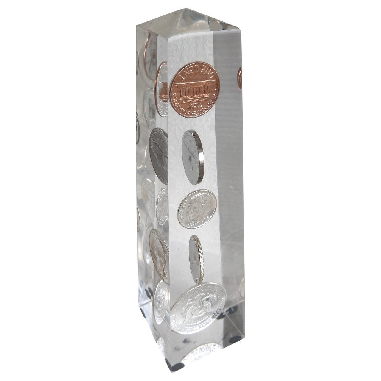 1964 Coin Set in Lucite/ Commemorative Obelisk at 1stDibs