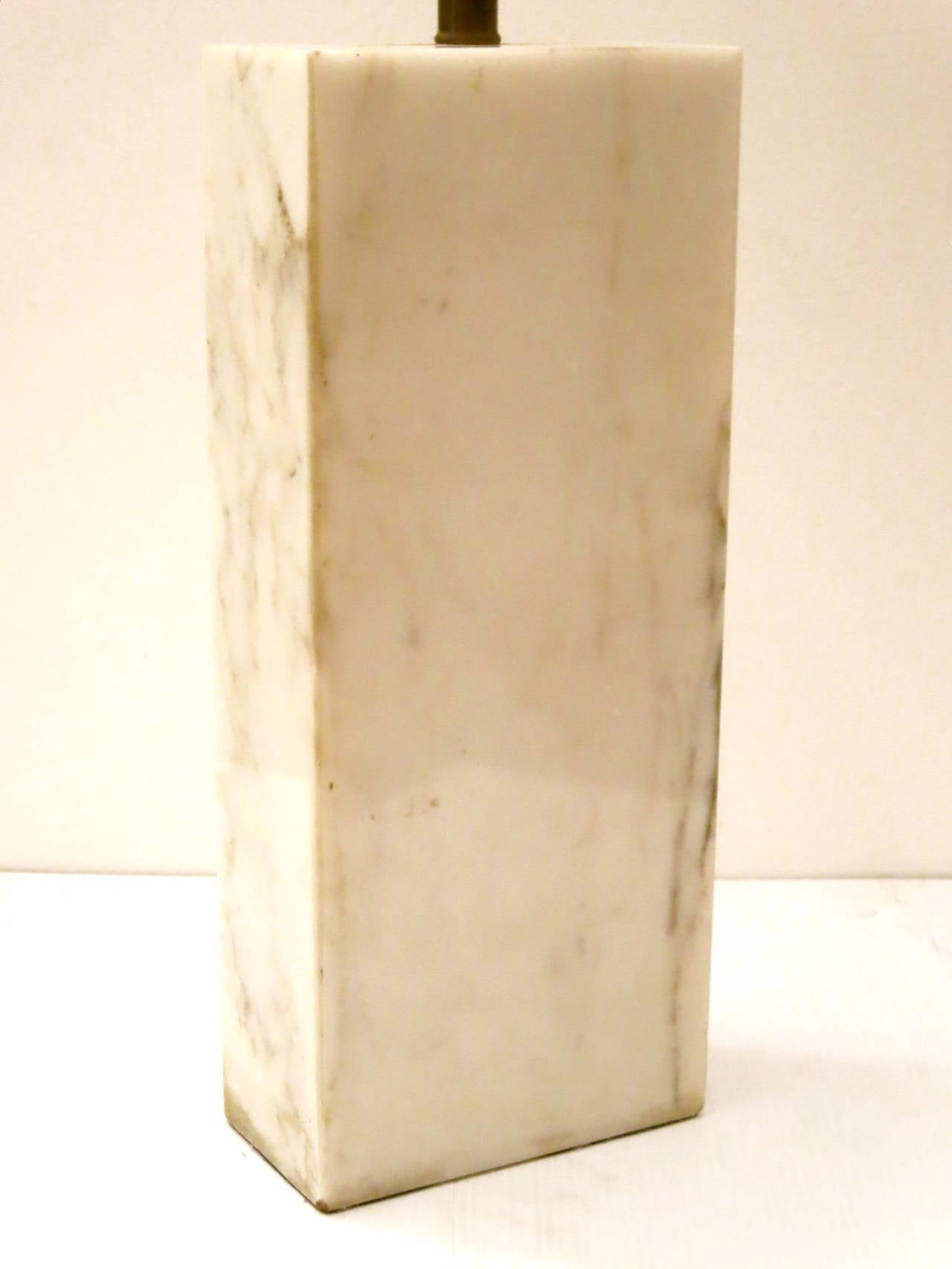 Striking Solid Large Block of Italian Marble Table Lamp at 1stDibs