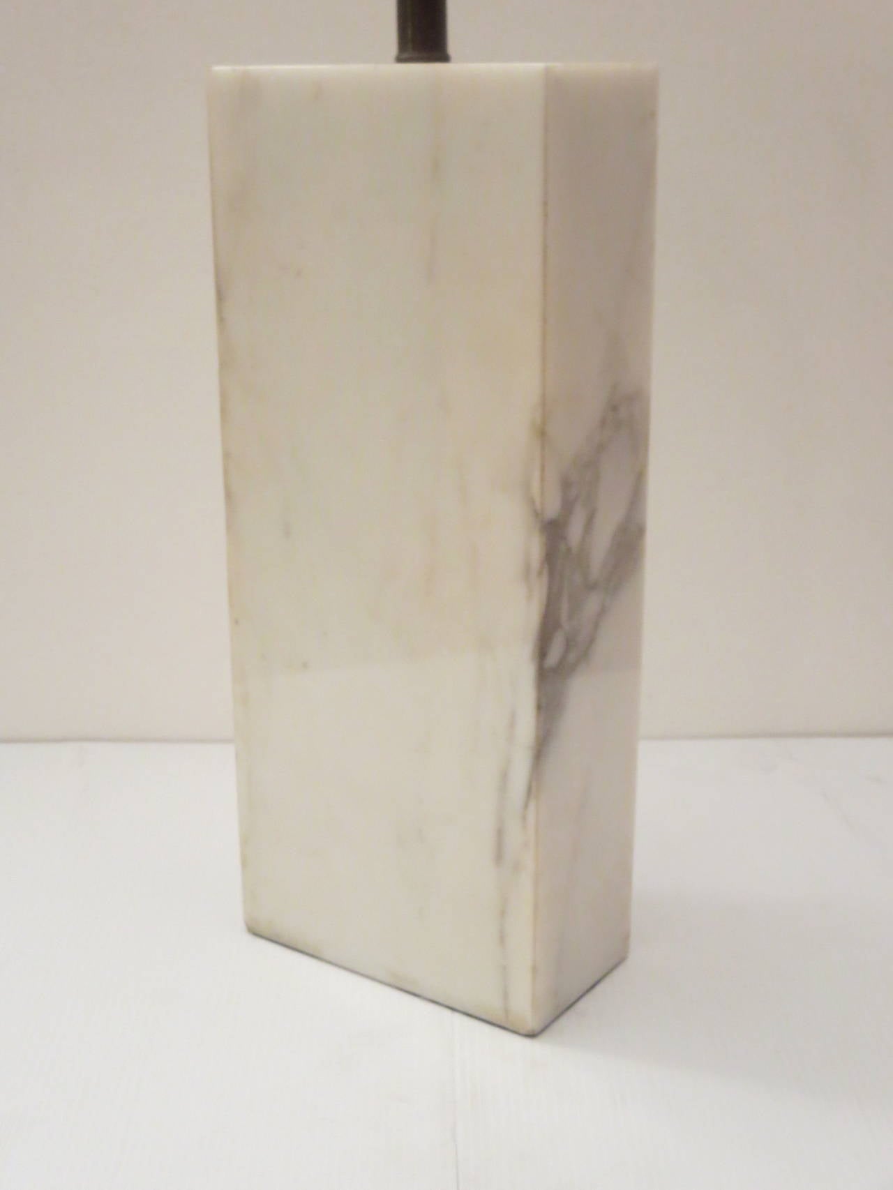 Striking Solid Large Block of Italian Marble Table Lamp at 1stDibs