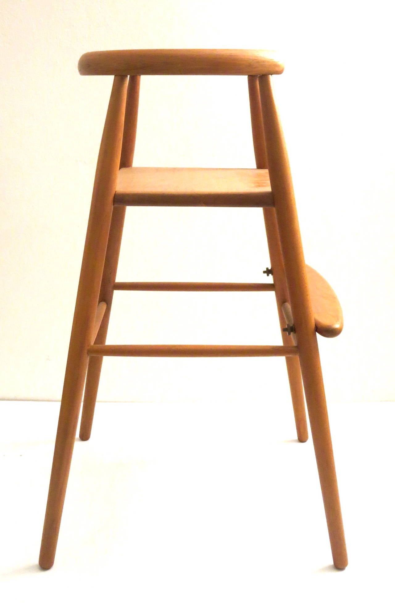 Solid Teak High Chair Design by Nanna Ditzel with Front Removable Bar ...