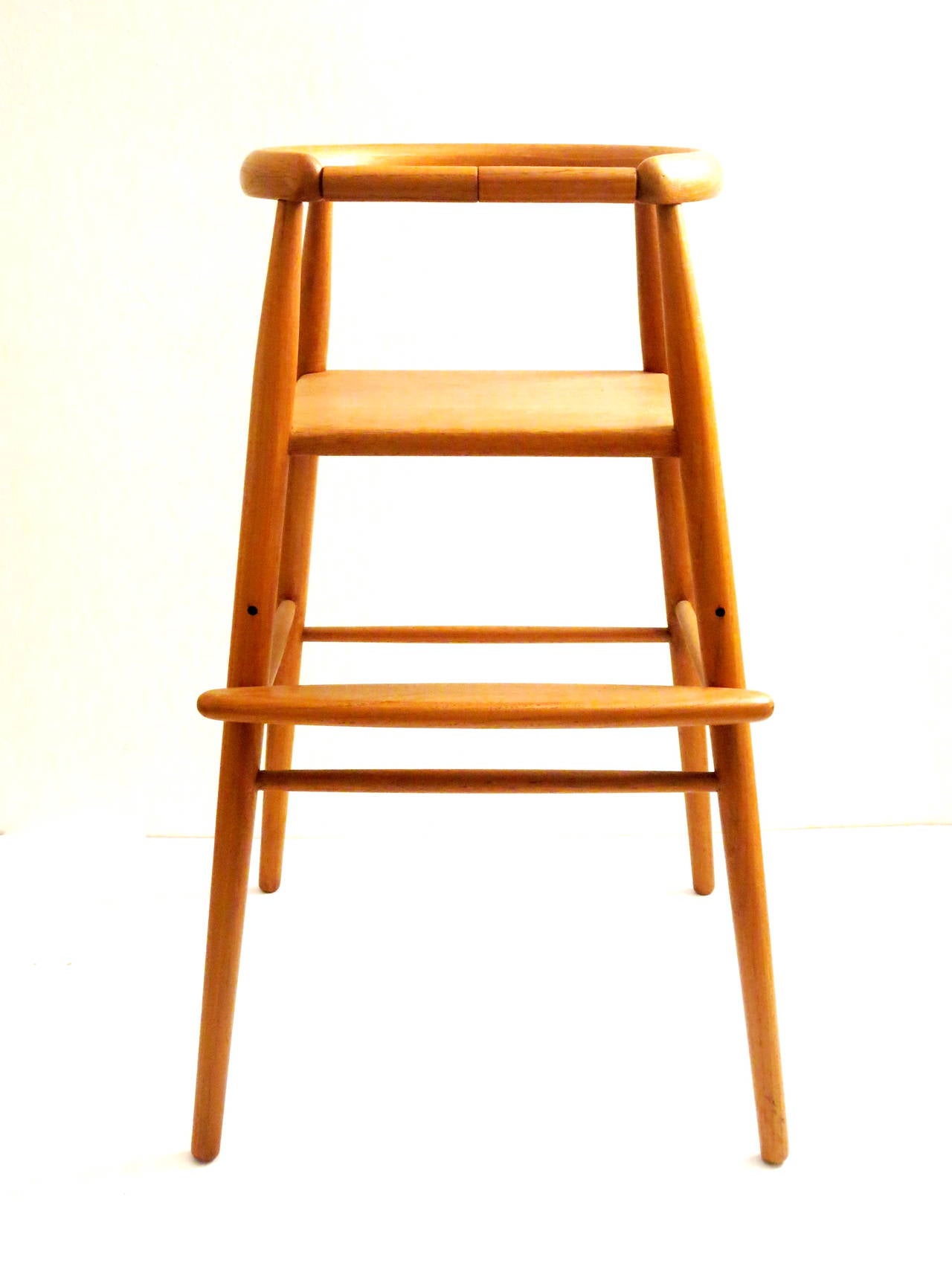 Solid Teak High Chair Design by Nanna Ditzel with Front Removable Bar ...
