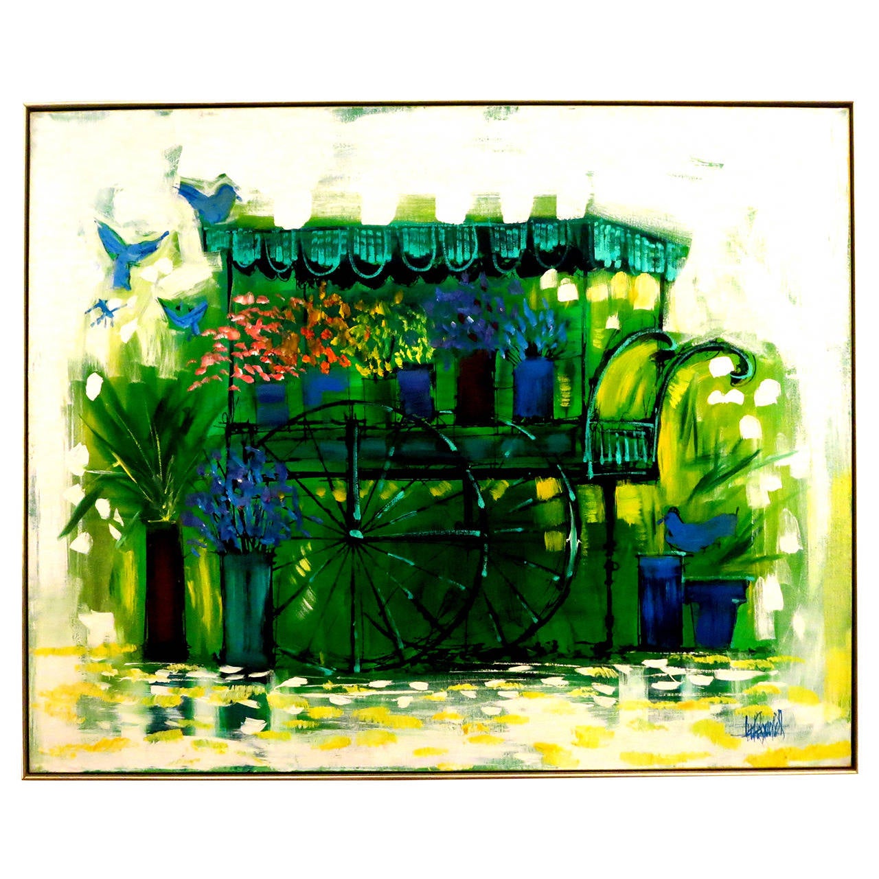 1960s Striking Large Oil on Canvas by Lee Reynolds Still Life at 1stDibs