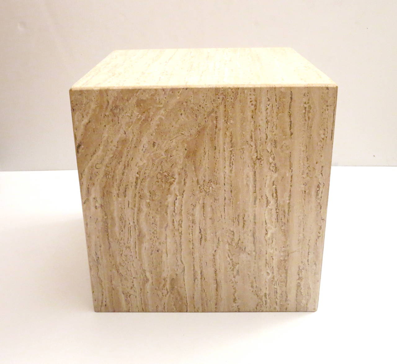 Square Cube Marble Base with Beveled Edge Corners Cocktail or End Table ...