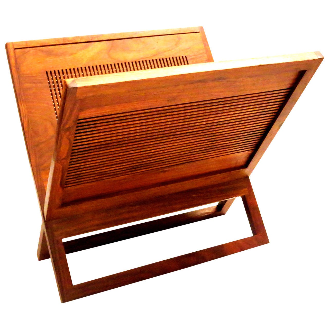Danish Modern Solid Rosewood Collapsable Magazine Rack at 1stDibs