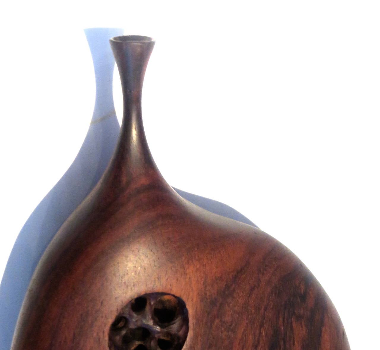 1960s California Design Mid-Century Modern Hand-Carved Wood Vase by ...