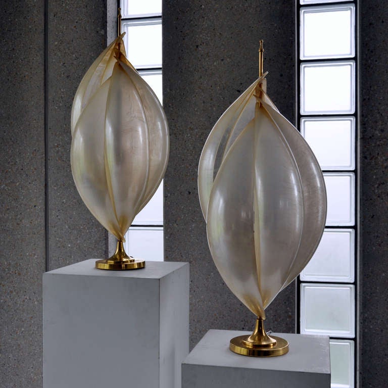 Beautiful Large Table Lamps By Rougier, Made In France '70-'80 at 1stDibs