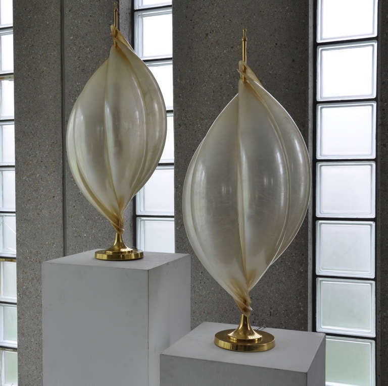 Beautiful Large Table Lamps By Rougier, Made In France '70-'80 at 1stDibs