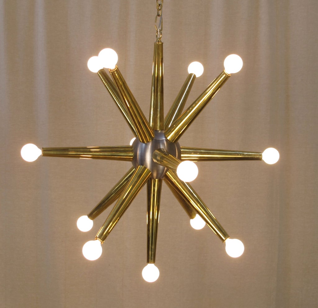 13 Light Sputnik Chandelier created with Vintage Parts at 1stDibs