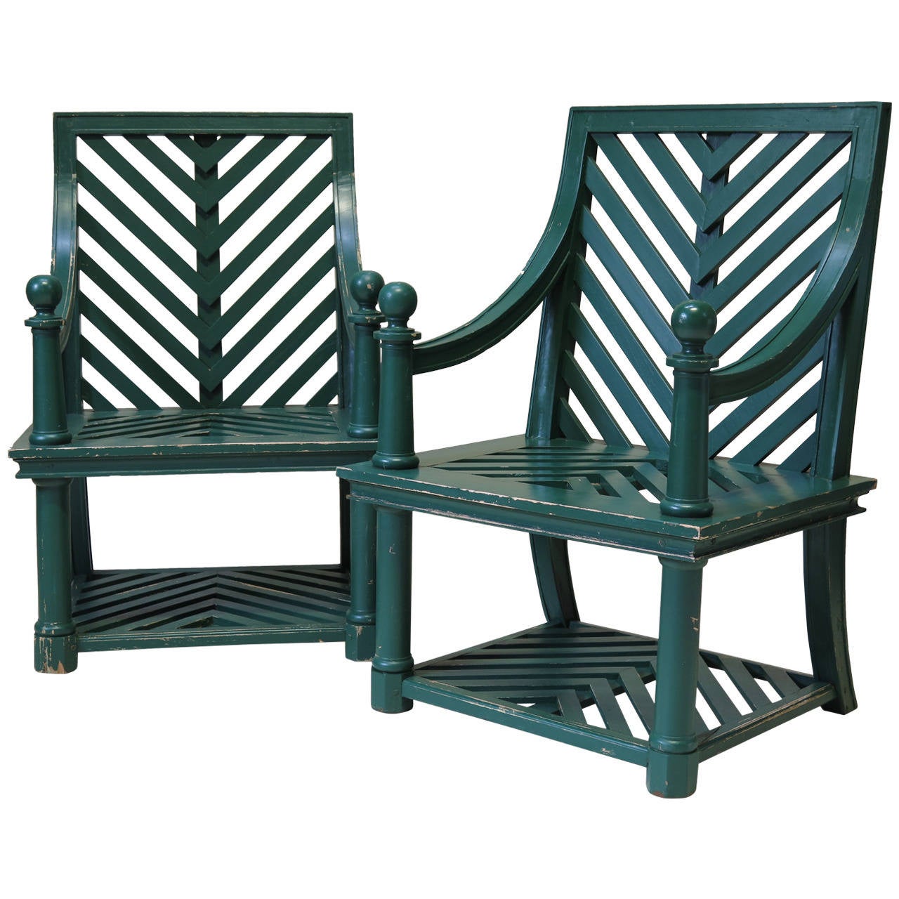 Pair of Garden Chairs Attributed to Emilio Terry, France Mid-20th ...