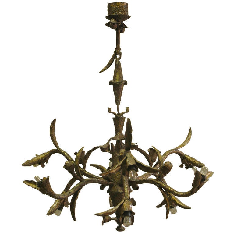 Unusual Folk Art Chandelier at 1stDibs