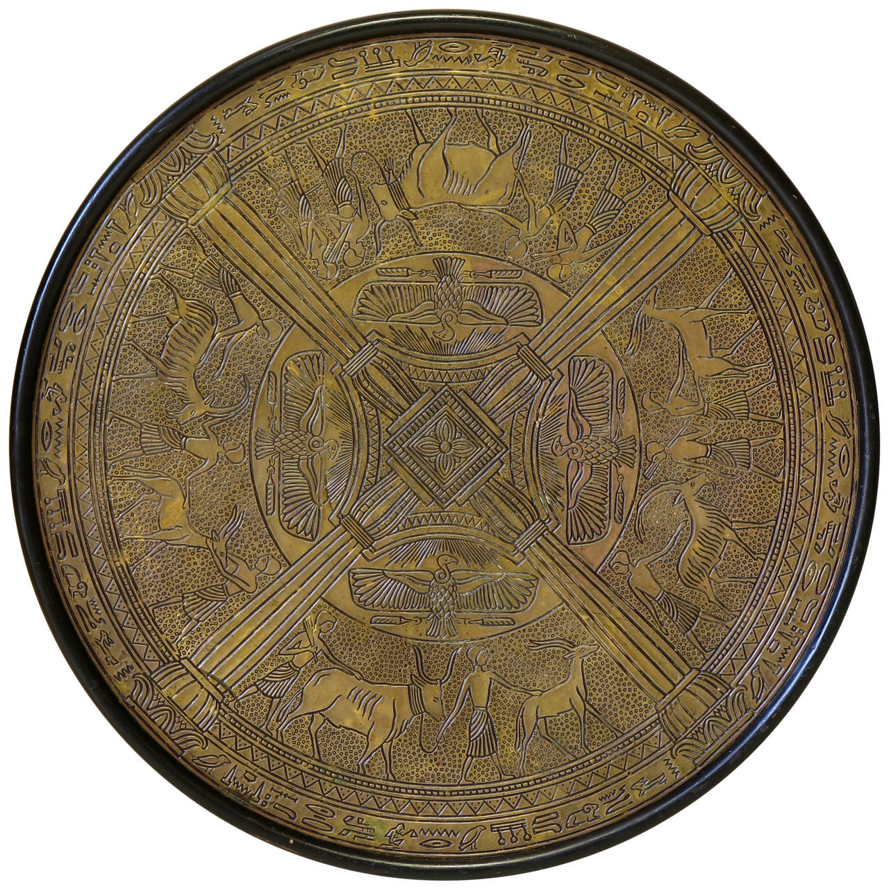 Art Deco Gueridon with an Egyptian-Motif Repoussé Copper Top - Austria ...