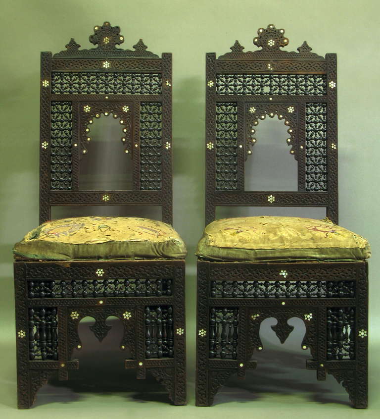 Pair of 19th Century Syrian Chairs at 1stDibs