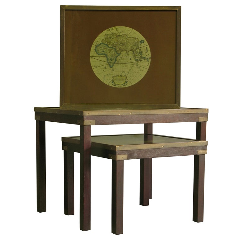 Three Stacking Tables with Atlas Tops at 1stDibs