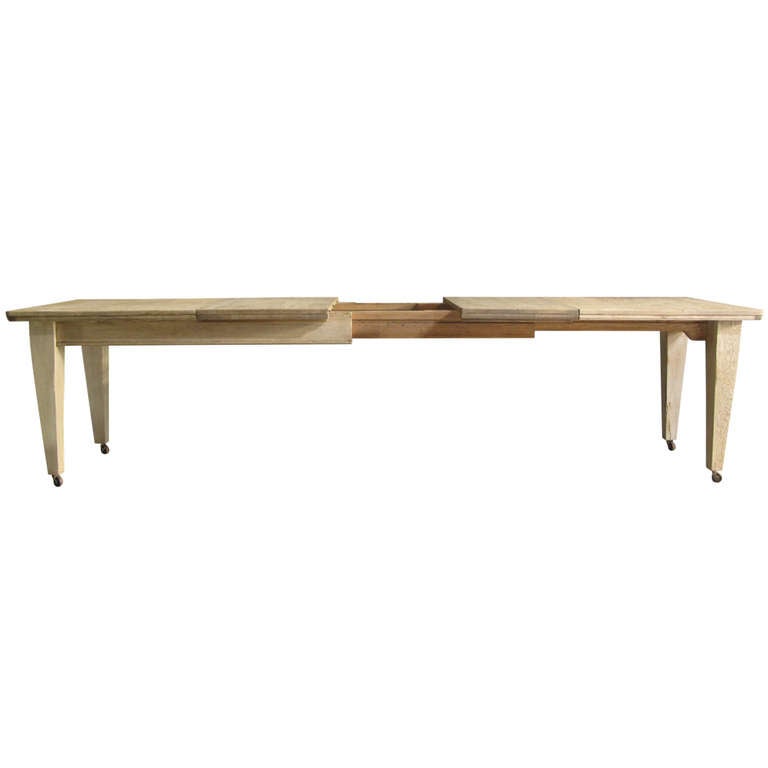 English 19th C. Oak Extending Dining Table With Screw Expander at ...