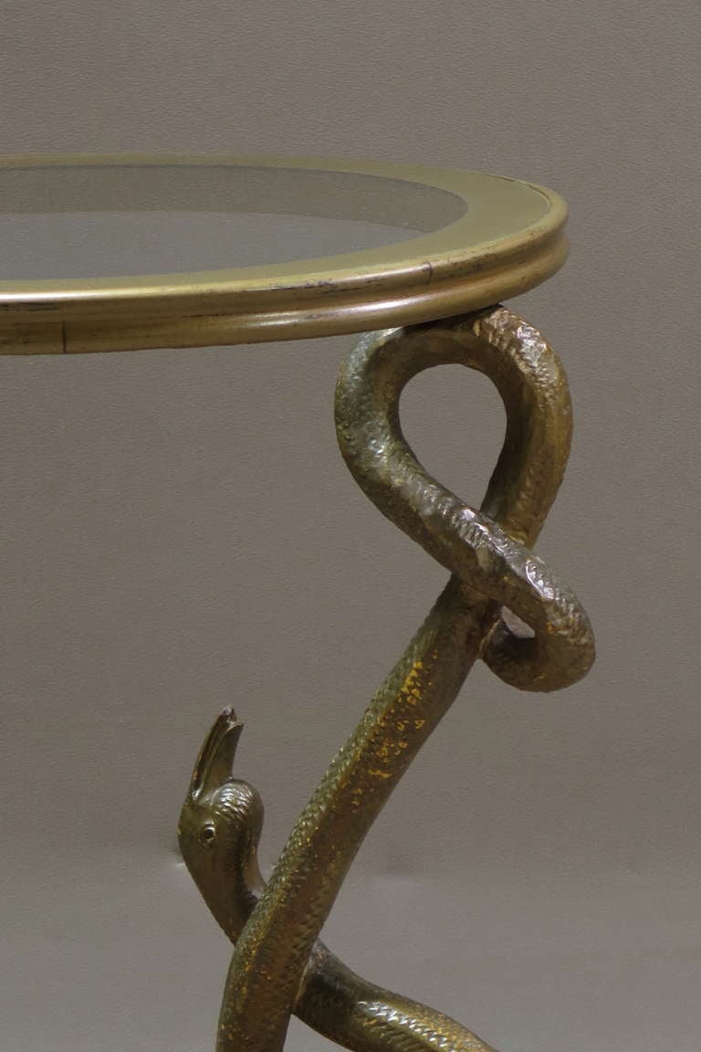 Unusual Bird and Serpent Side Table, ca. 1950s at 1stDibs