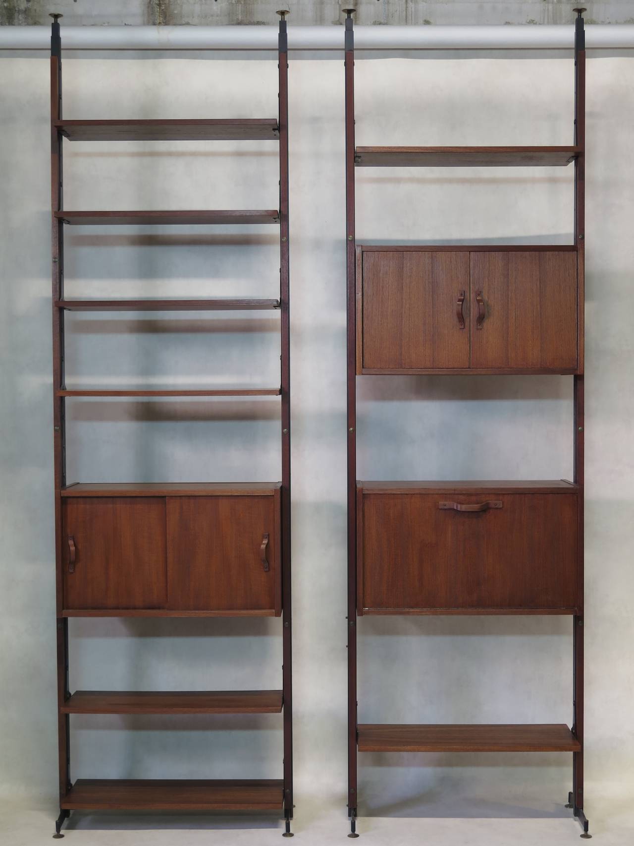 Pair of Modular Bookcases, Italy 1950s at 1stDibs