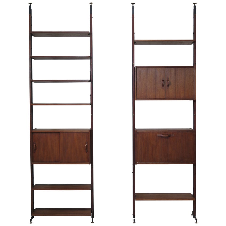 Pair of Modular Bookcases, Italy 1950s at 1stDibs