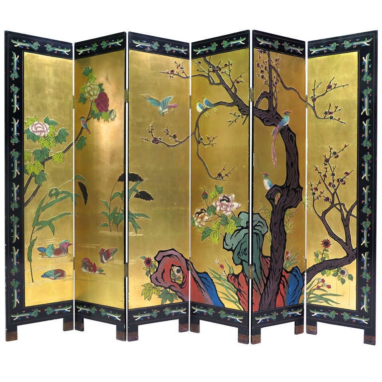 Six-Panel Coromandel Screen at 1stDibs | coromandel screen for sale