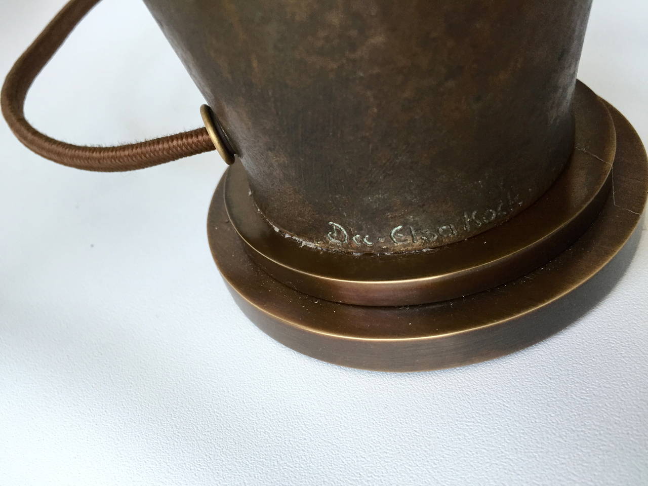 Almost a Pair of Bronze Lamps by Hugo Elmquist, circa 1900 at 1stDibs