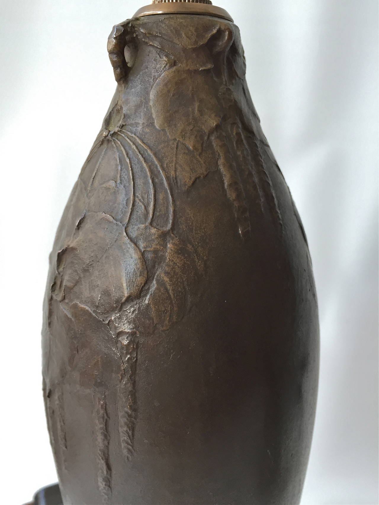 Almost a Pair of Bronze Lamps by Hugo Elmquist, circa 1900 at 1stDibs