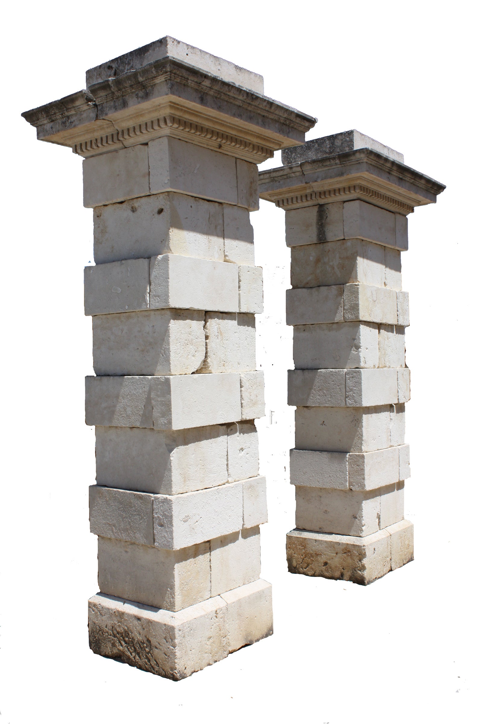 Pair of Tall 18th Century Limestone Columns at 1stDibs