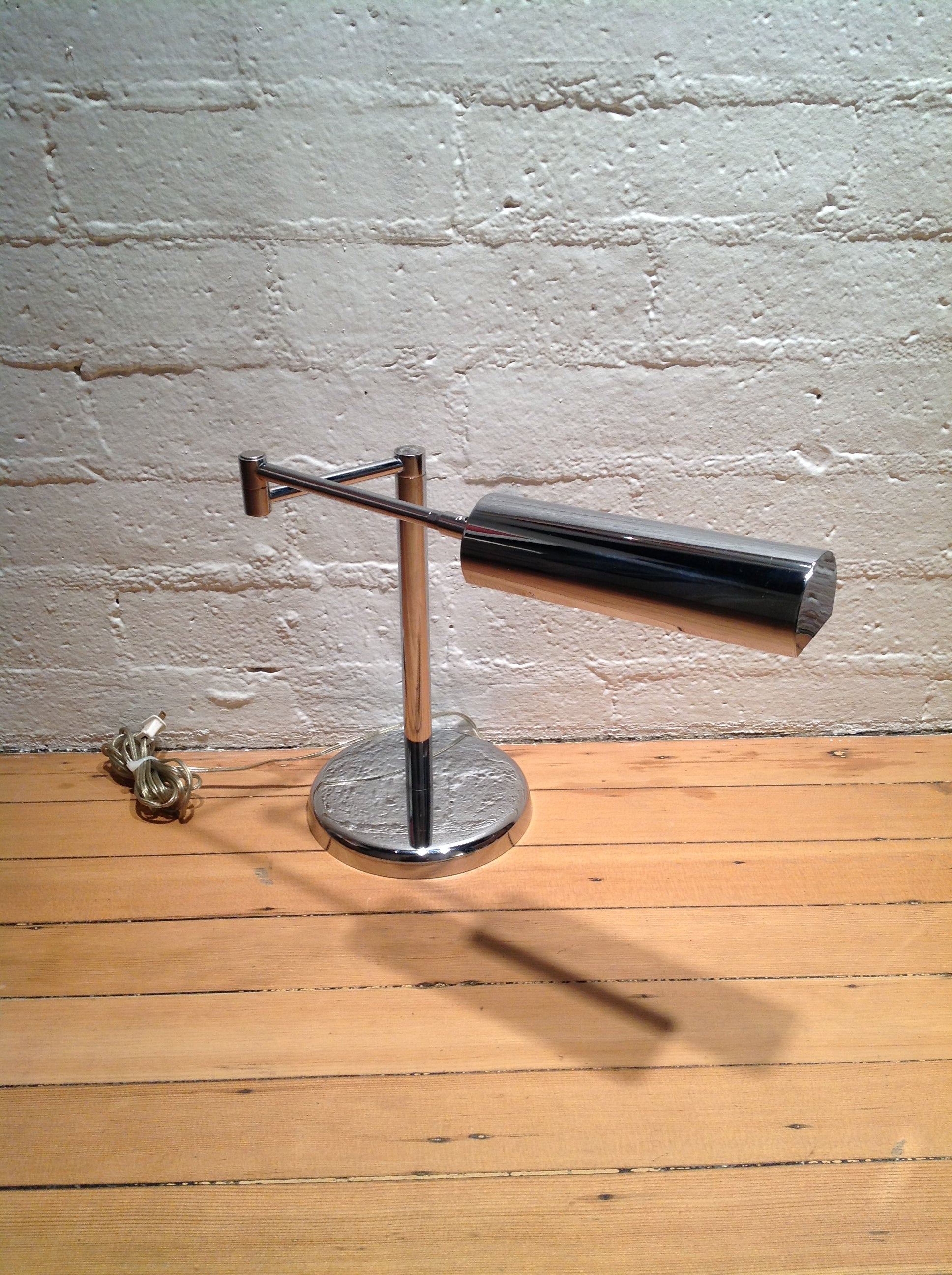 Adjustable Chrome and Enamel Desk Lamp at 1stDibs