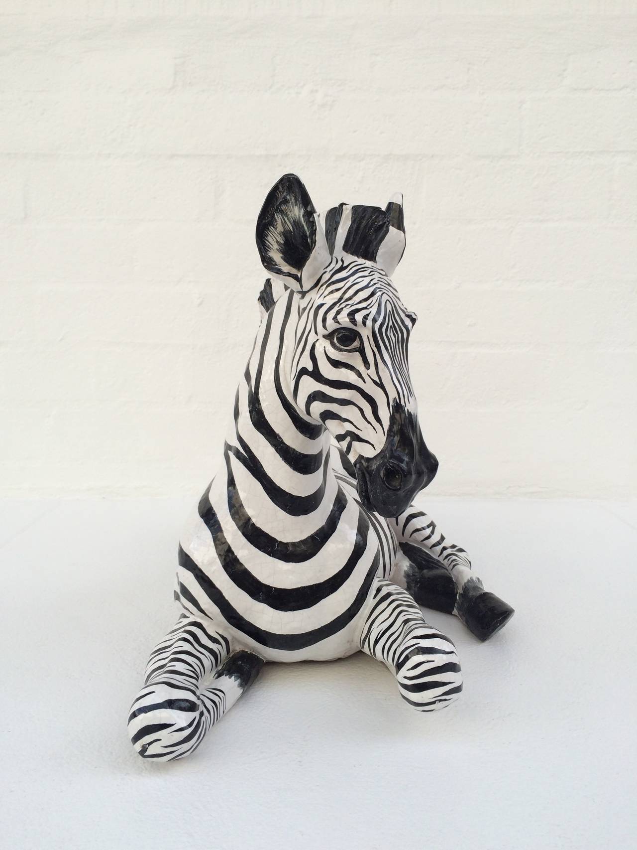 1960s Italian Ceramic Zebra at 1stDibs | monumental 1960s ceramic zebra ...