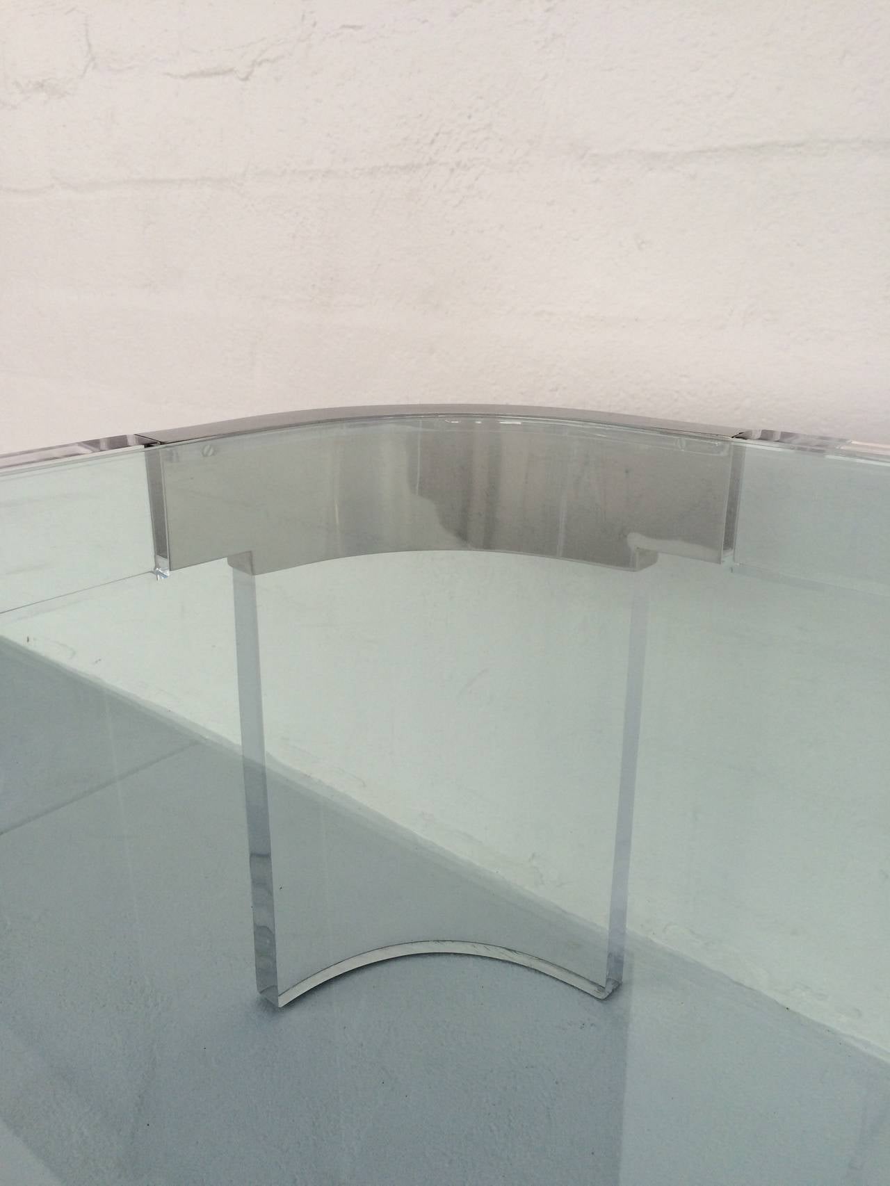 Acrylic and Nickel "Waterfall" Line Cocktail Table by Charles Hollis Jones at 1stDibs | acrylic ...